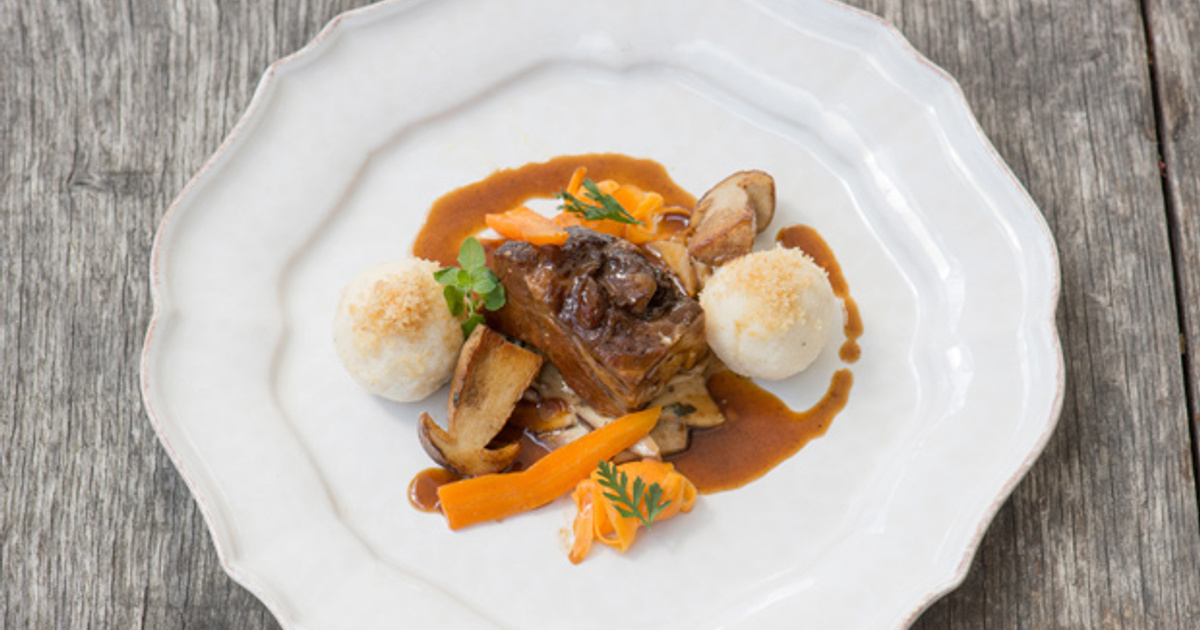 Kalbsschulter mit Schwammerln • Rezept